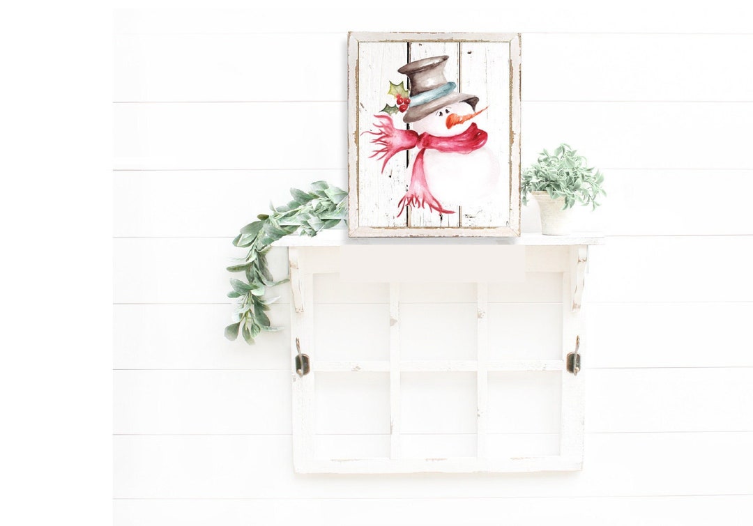 Snowman Printable Farmhouse Christmas Printable - Etsy