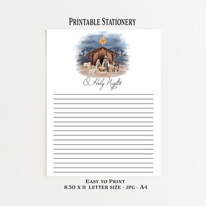 Christian Christmas Stationery, Nativity Writing Paper, Manger Scene ...