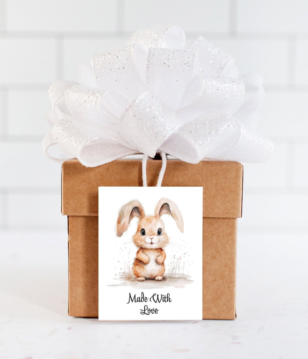 Rabbit Gift Tags, Printable Christmas Favor Tags (PDF Download) - Etsy