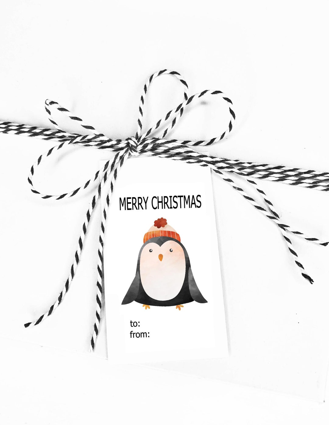 Kids Penguin Christmas Gift Tags, Printable Holiday Favor Tags (PDF) - Etsy