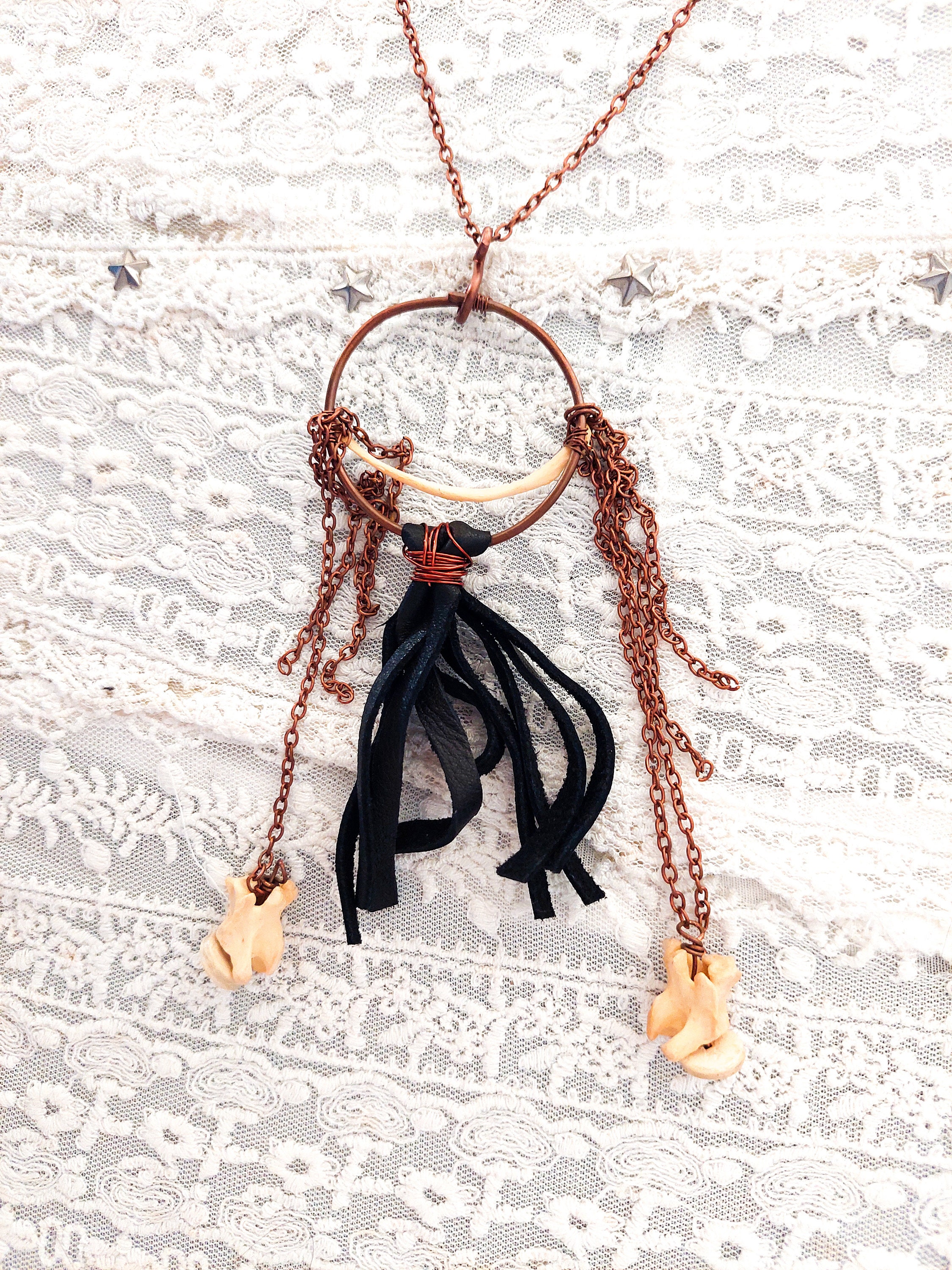 Necklace With Real Weasel Vertebrae Bone Jewelry Taxidermy - Etsy