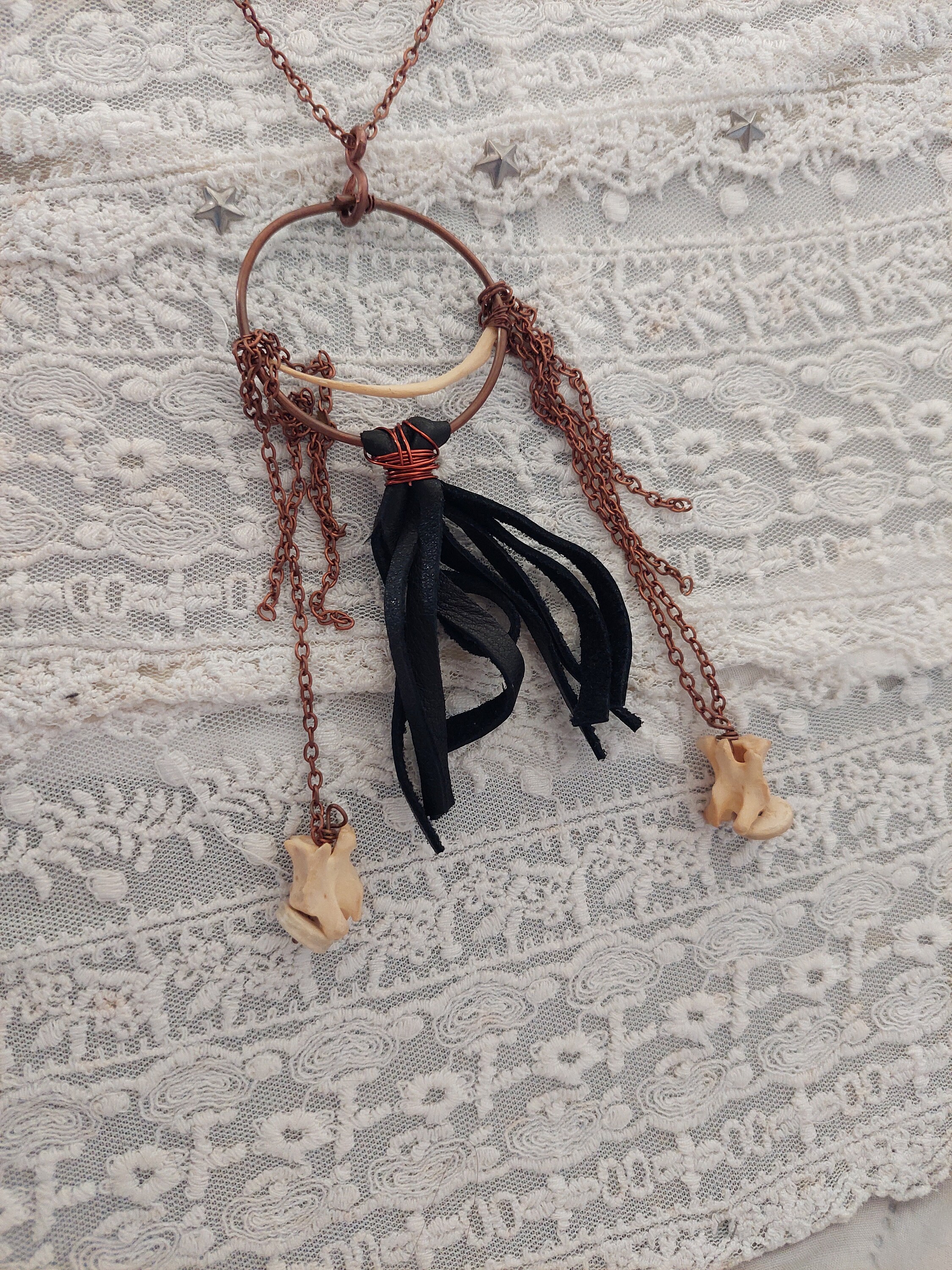 Necklace With Real Weasel Vertebrae Bone Jewelry Taxidermy - Etsy