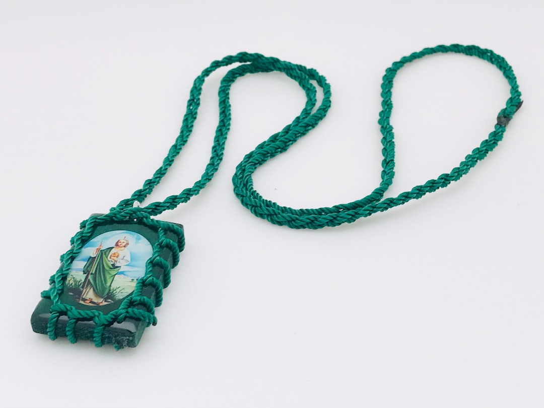Scapular of St. Jude Green Color Made With Wood - Etsy