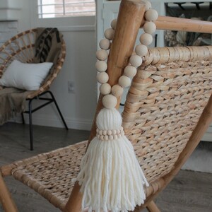 Neutral Home Wooden Bead Garland Farmhouse Garland Wood Bead Garland ...