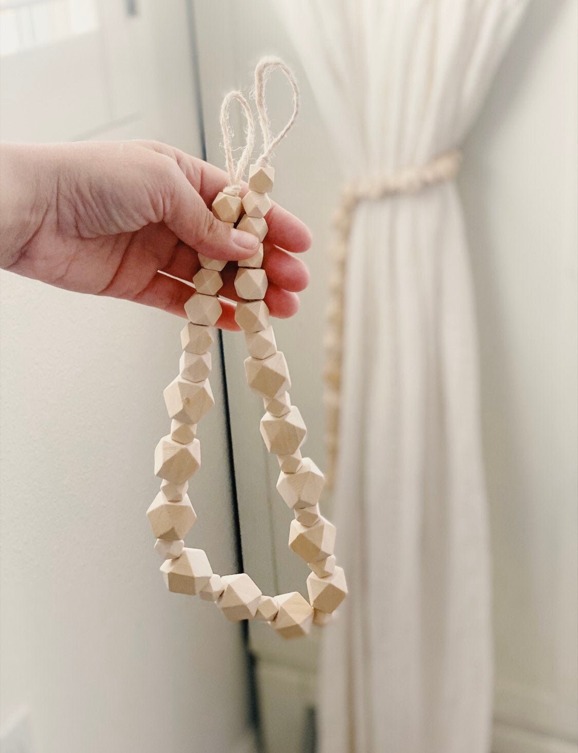 2 PIECE SET Curtain Tiebacks Curtain Holdback Wooden | Etsy