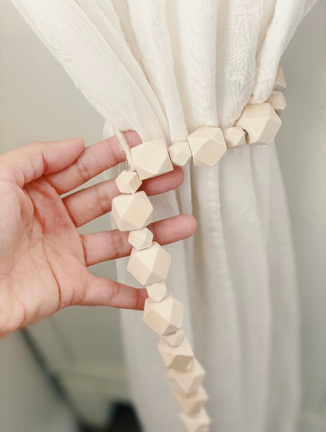 2 PIECE SET Curtain Tiebacks Curtain Holdback Wooden | Etsy