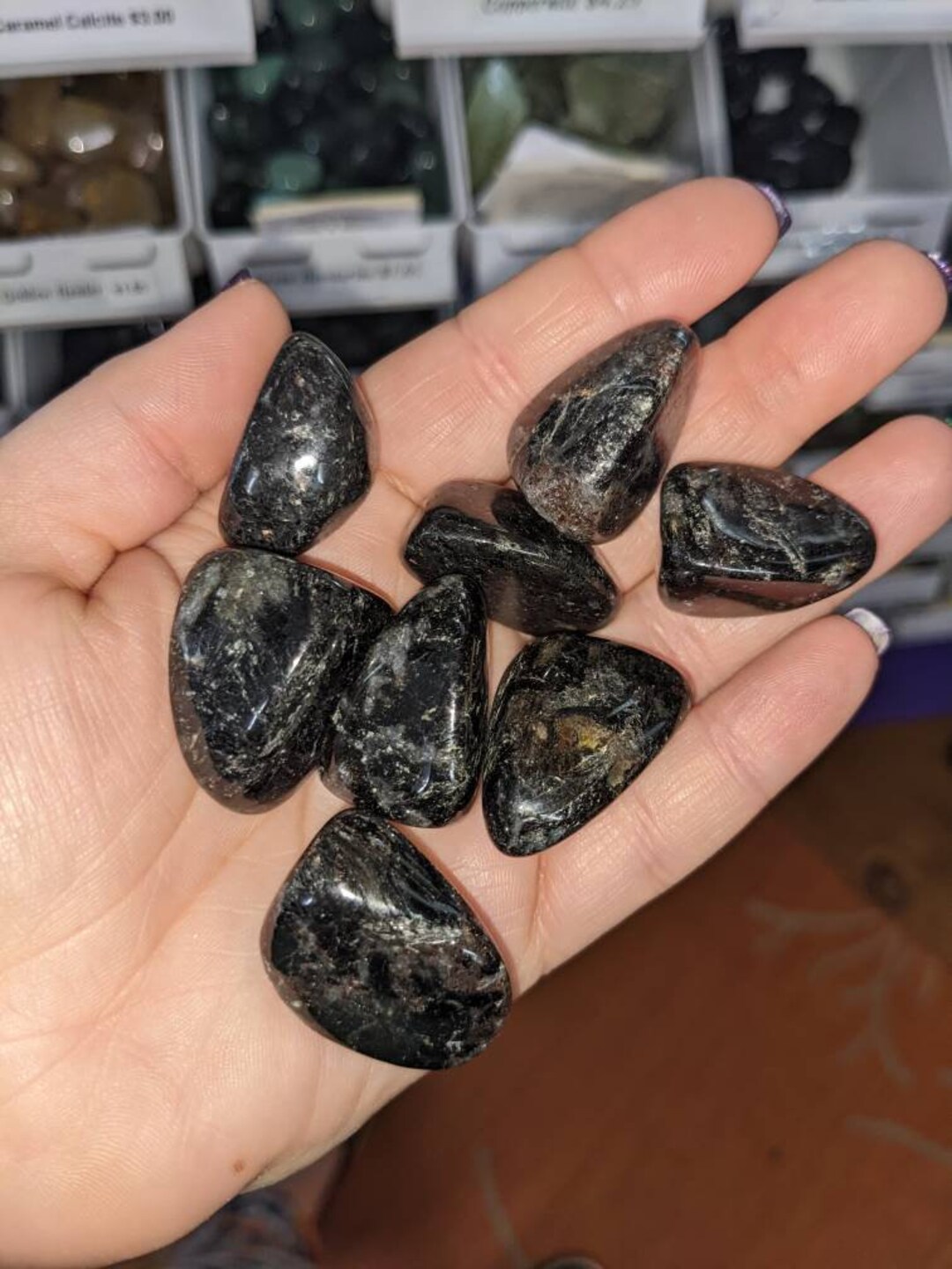 Astrophyllite/arfvedsonite Tumbled Stone - Etsy