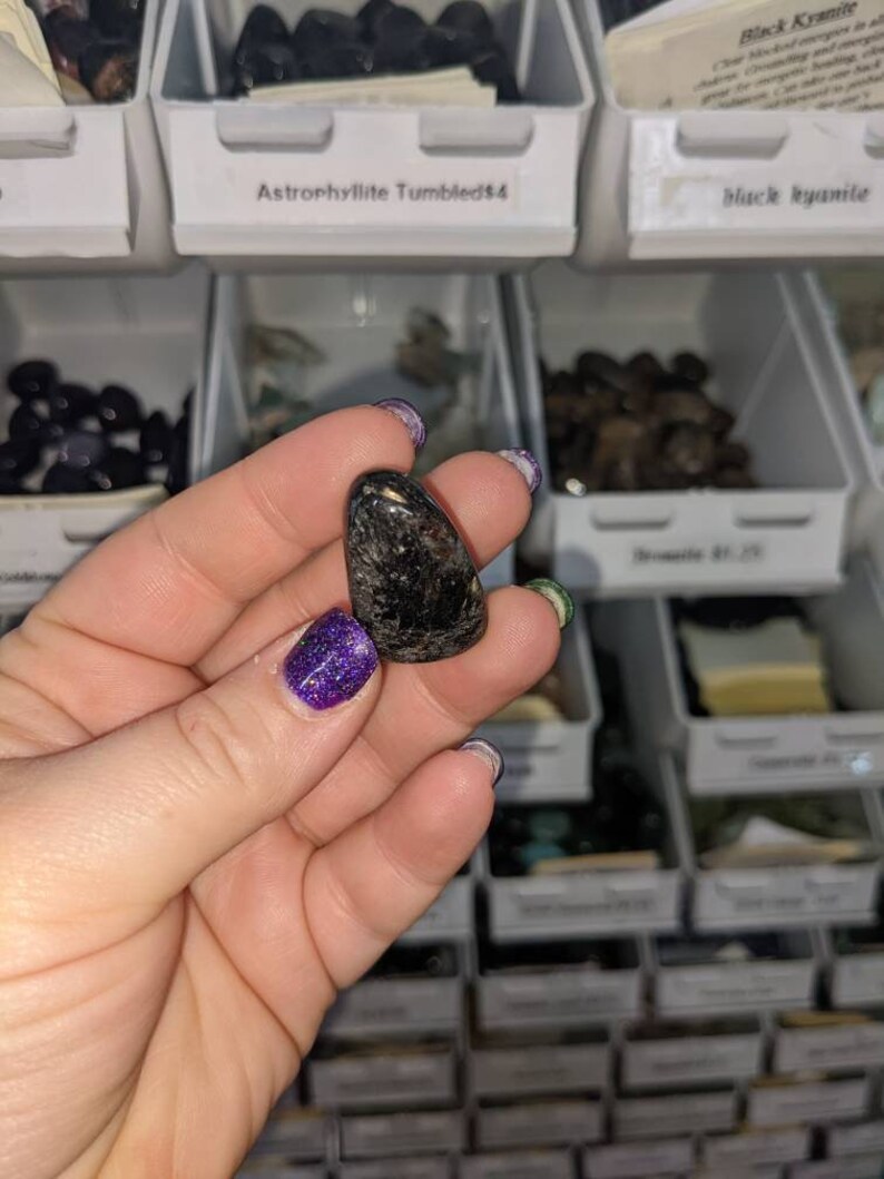 Astrophyllite/arfvedsonite Tumbled Stone - Etsy