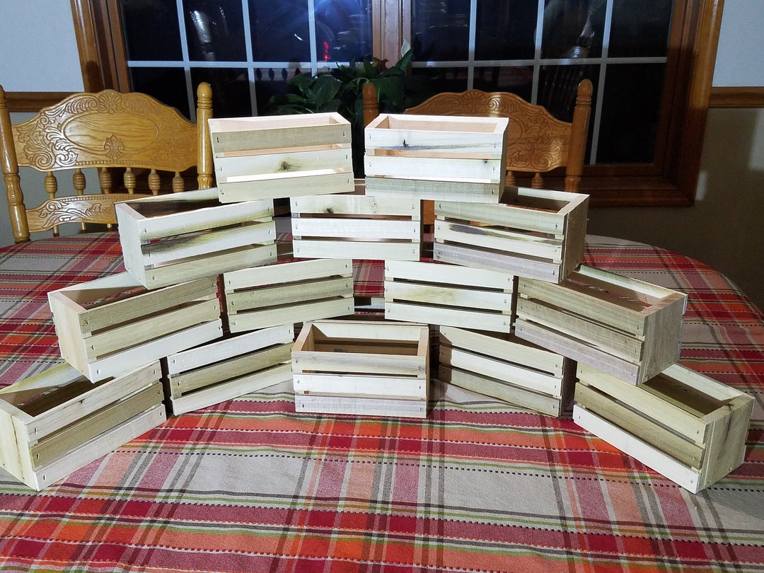 Rustic Wood Craft Crates: Wedding Table Decor (7"x3 5/8"x3 1/2") - Etsy