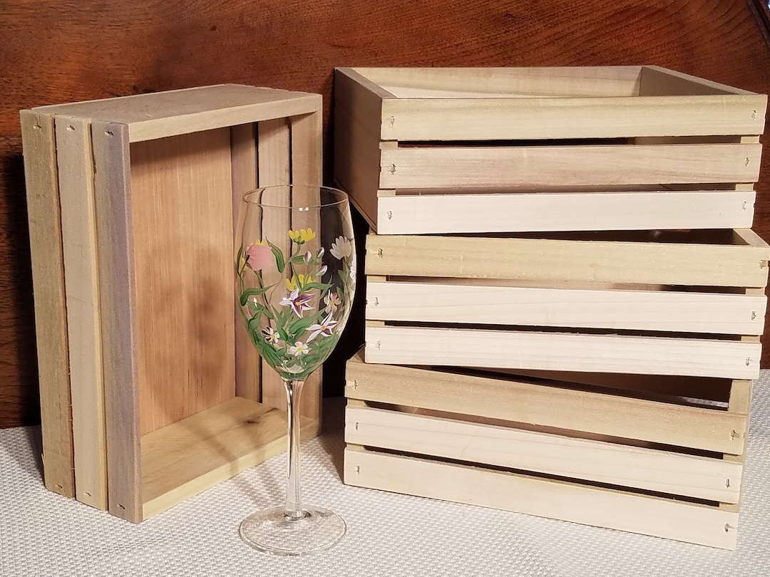 Craft Crate 6 3/8"dx10"wx3 3/8"h, Rustic Wedding Reception Crates ...