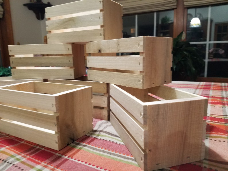 Rustic Wood Craft Crates: Wedding Table Decor (7"x3 5/8"x3 1/2") - Etsy