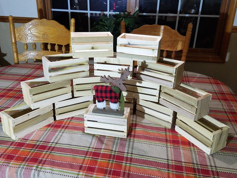 Rustic Wood Craft Crates: Wedding Table Decor (7"x3 5/8"x3 1/2") - Etsy