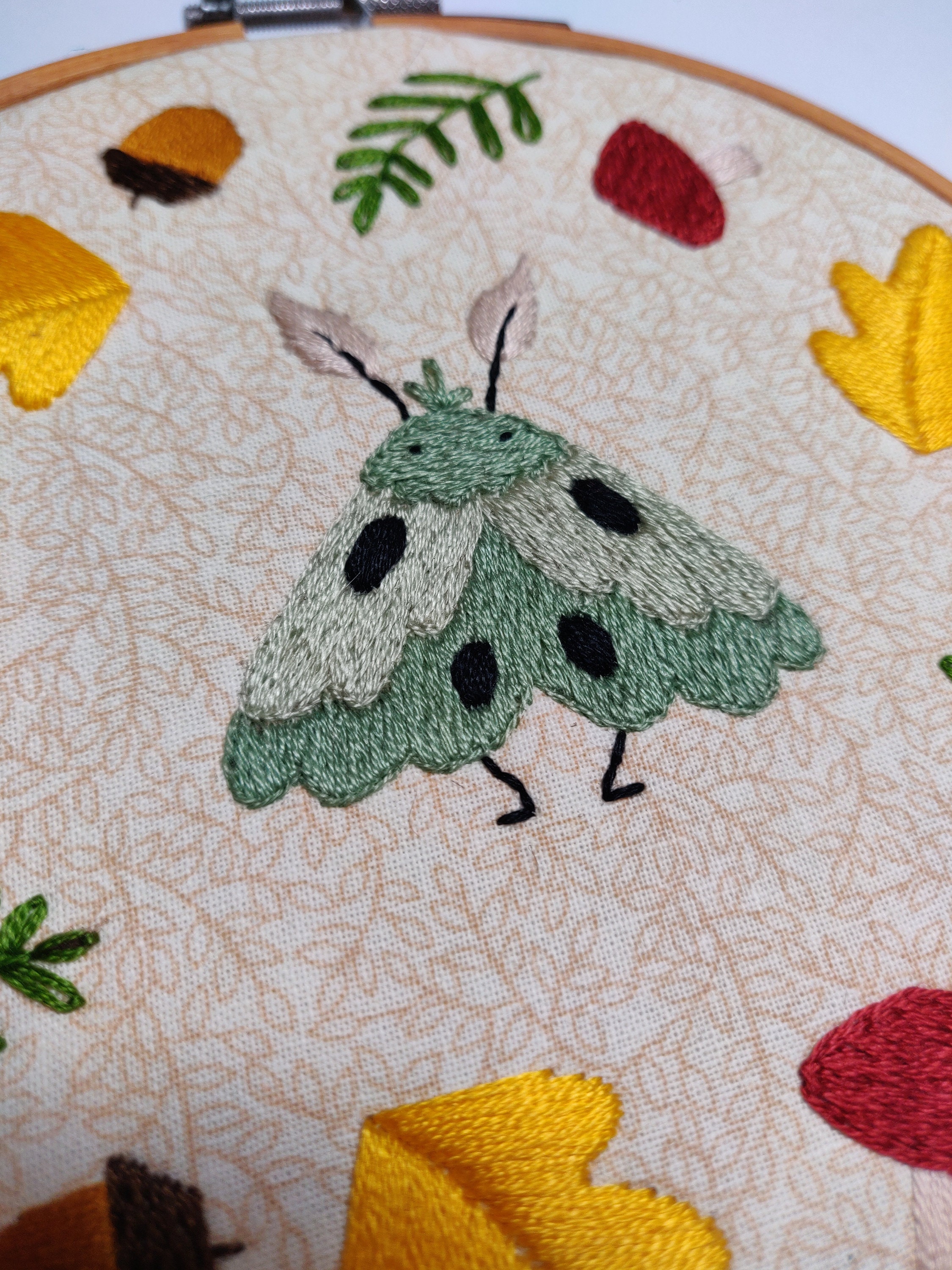Moth PDF Embroidery Pattern + Video Tutorial, Stitch Guide, Color Guide ...