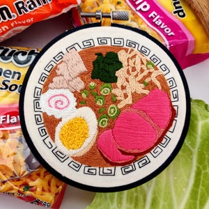 Ramen Hand Embroidery PATTERN. Digital File. INTERMEDIATE, Wall Decor ...