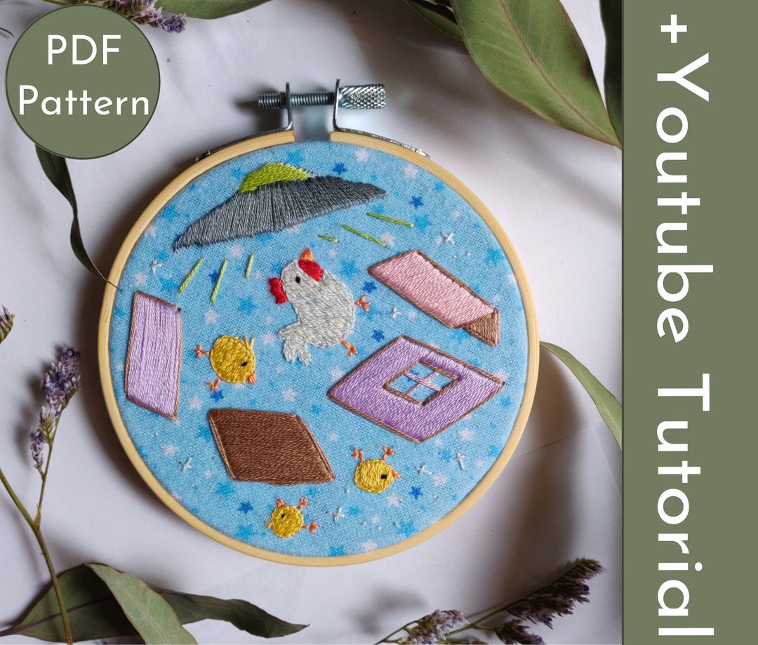 PDF Embroidery Pattern + Video Tutorials, Stitch Guide, Color Guide ...