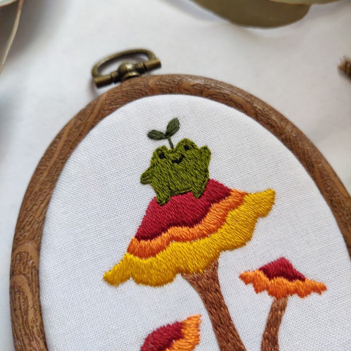 Toadstool Hand Embroidery Pattern Frog and Mushrooms - Etsy