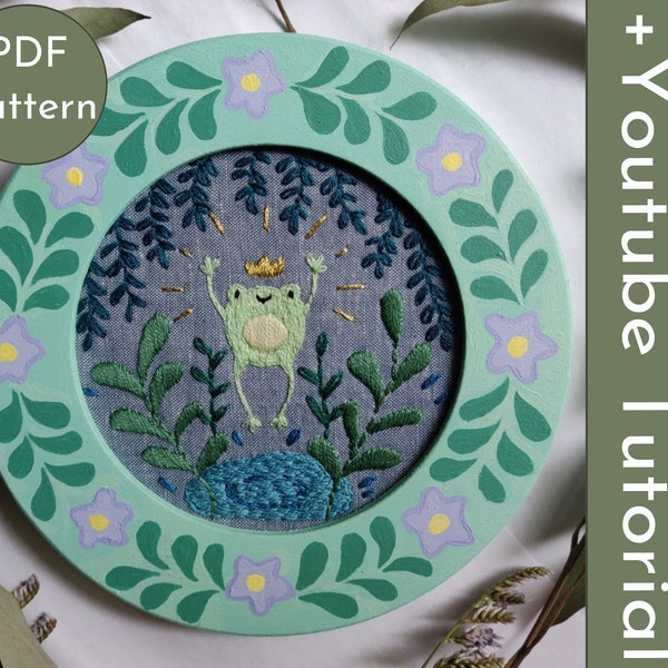 Frog Embroidery - Etsy