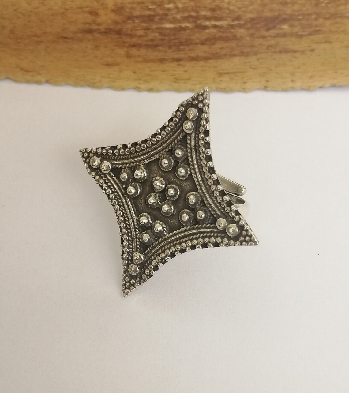 Four Pointed Sterling Silver Star Ring - Etsy