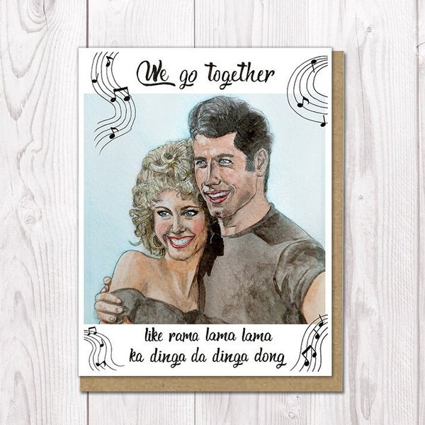 Grease Greeting Card - Etsy