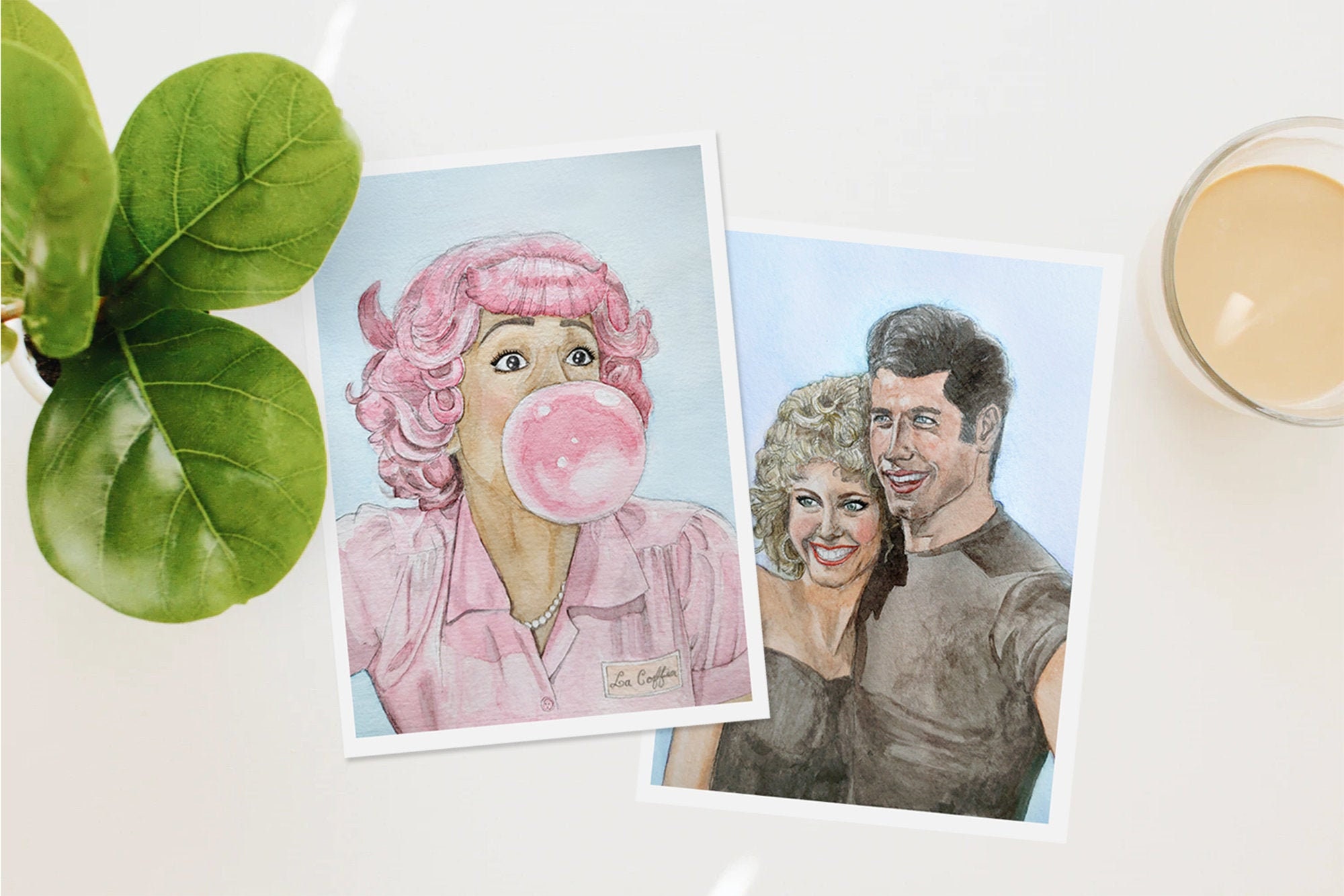 Frenchy Danny & Sandy From Grease Movie 5x7 Art - Etsy