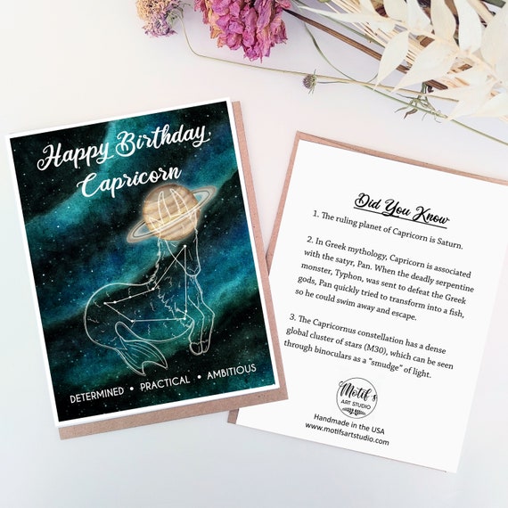Astrology Birthday Cards Educational Zodiac Greeting Cards - Etsy