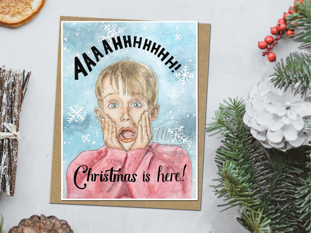Home Alone Christmas Card, Holiday Greeting Card, Custom Christmas Card ...