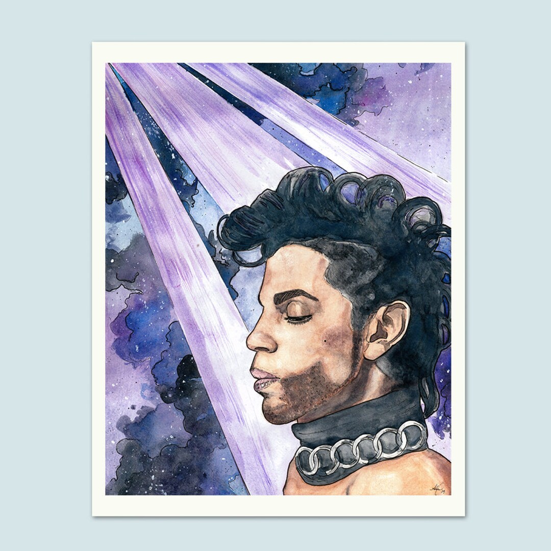 Prince Watercolor Painting, Purple Rain, Original UNFRAMED Painting - Etsy