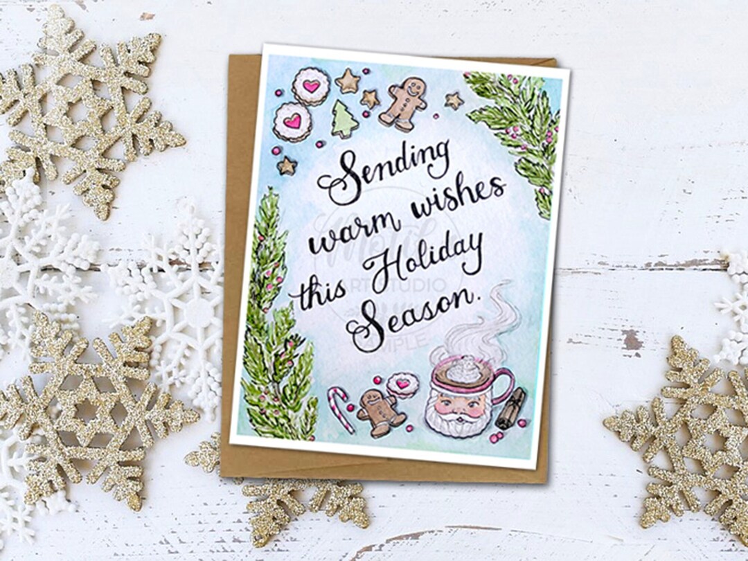 Holiday Greeting Card blank, Christmas Card, sending You Warm Wishes ...