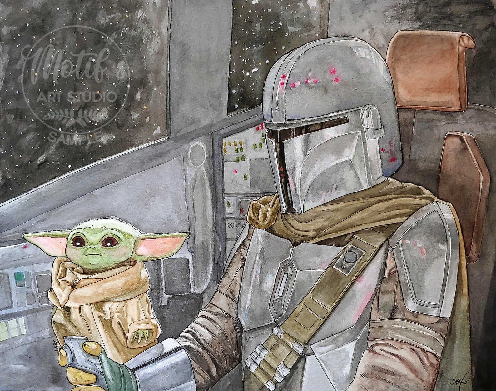 The Mandalorian Baby Yoda Star Wars Movie Poster: Art Print - Etsy