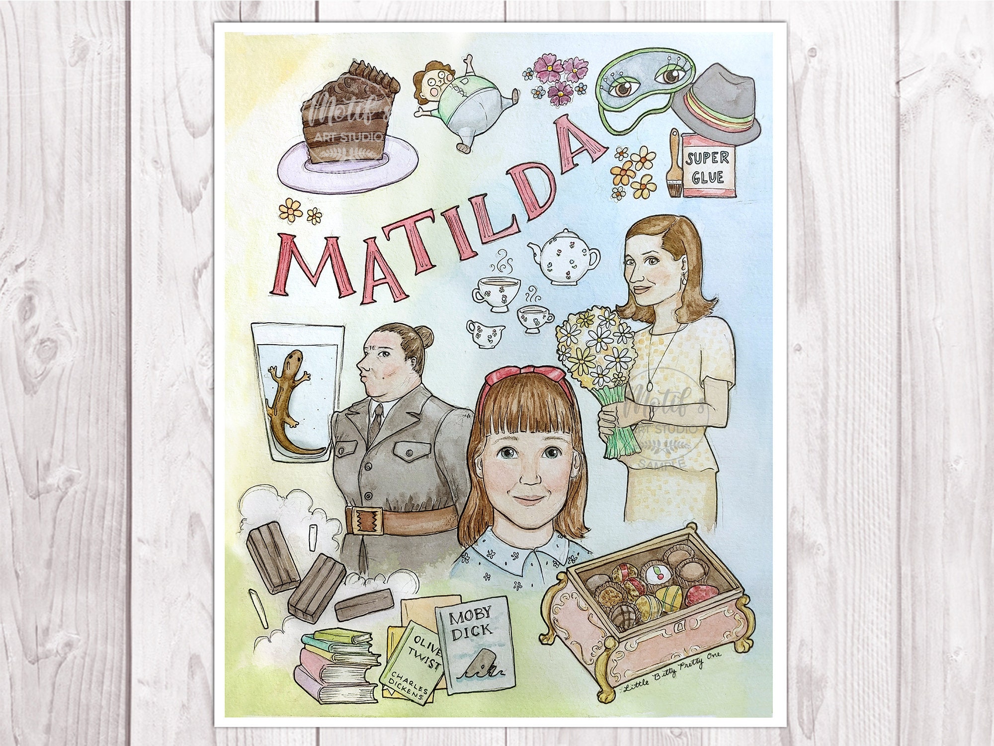 Matilda 1996 Art Print or Sticker Watercolor Painting - Etsy UK