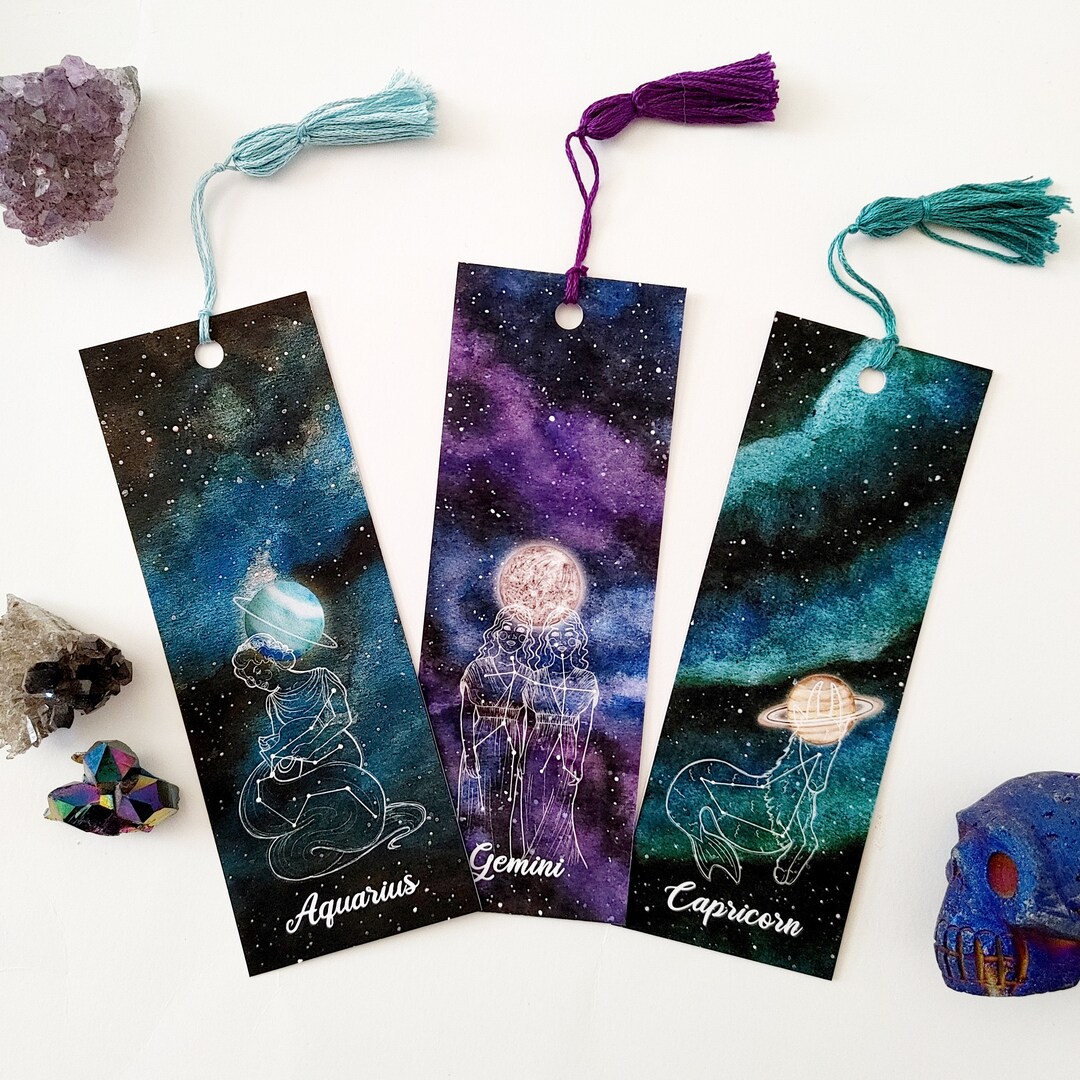 Astrology Bookmark With Tassel, Zodiac Sign Bookmark Variety ...