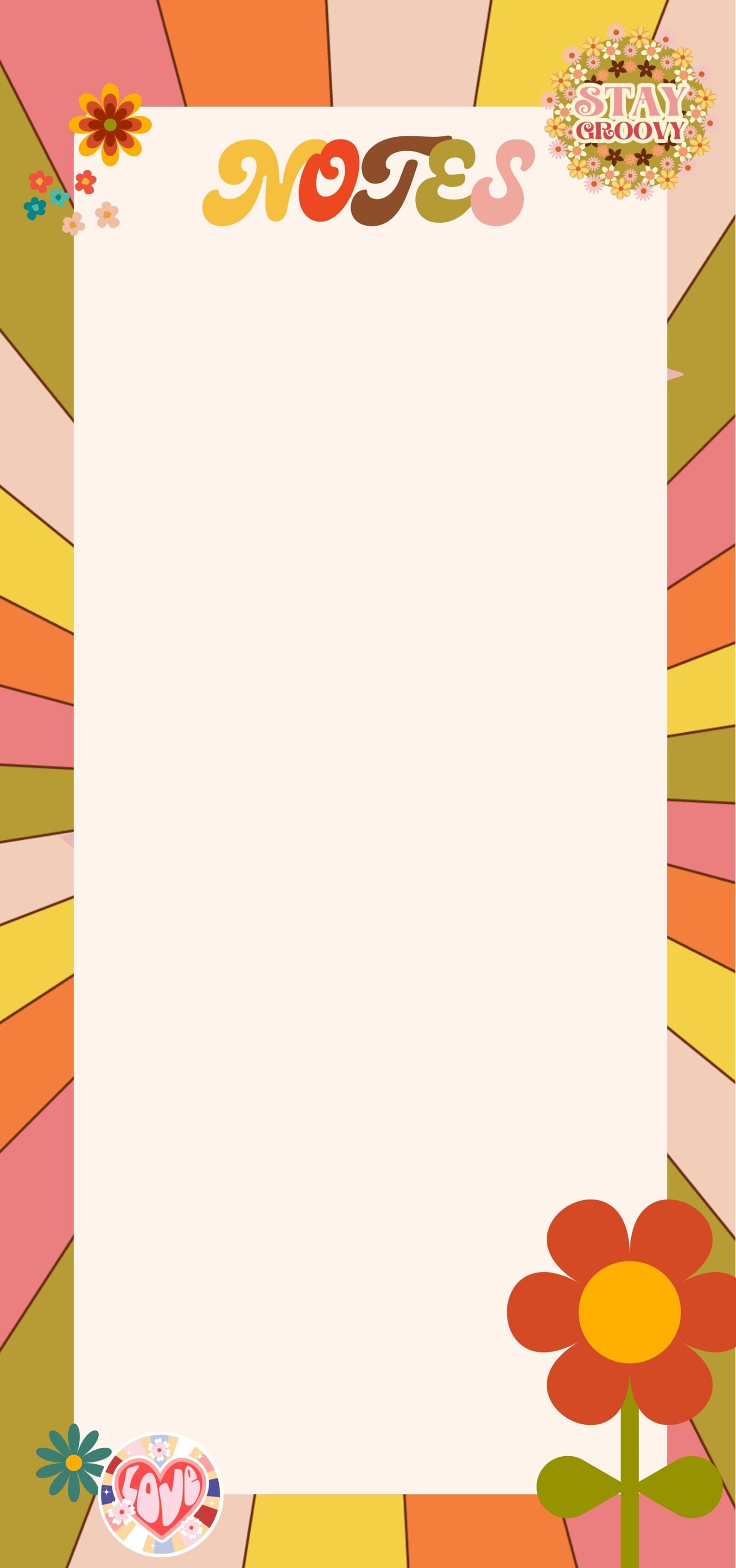 Printable Notes/ 60's Vibes Notes /4 Printable Notes - Etsy