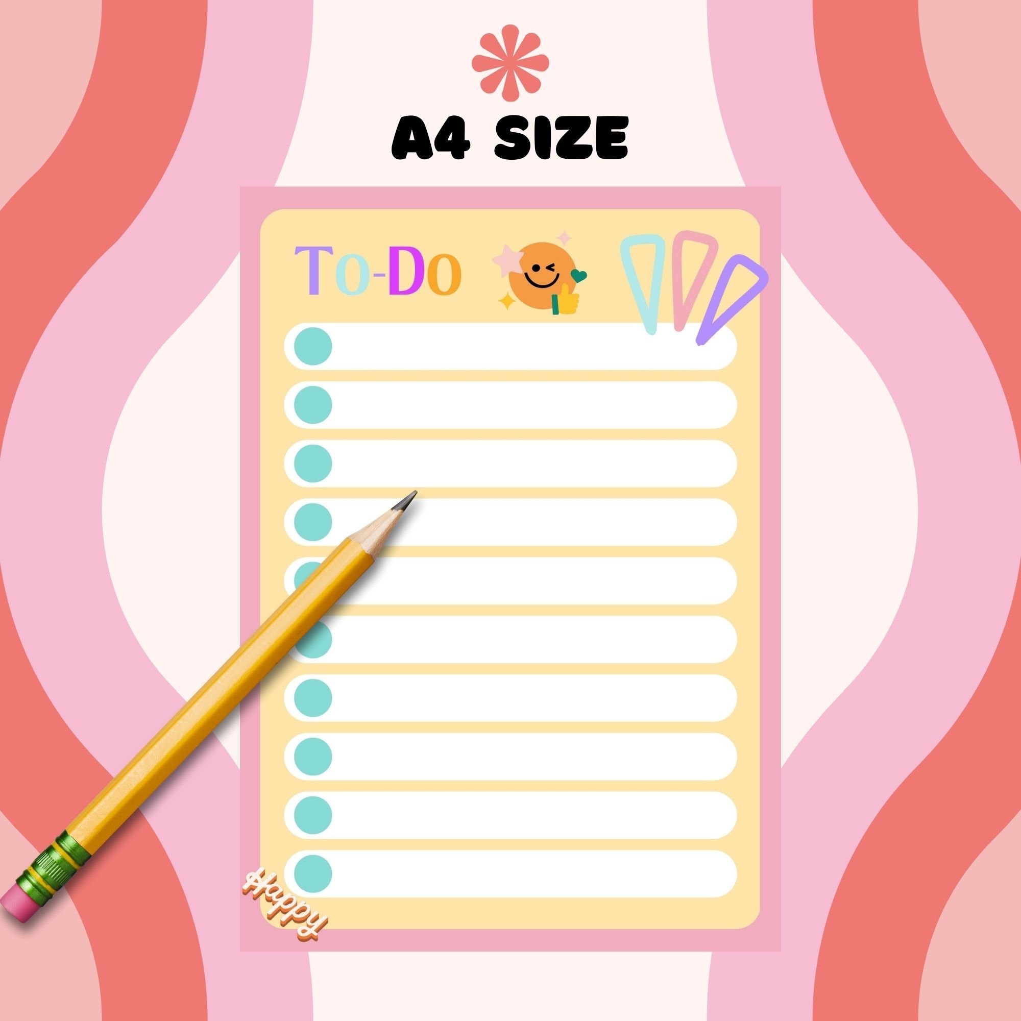 Happy to Do List/ 4 Printable to Do List/floral Vibes to Do List - Etsy