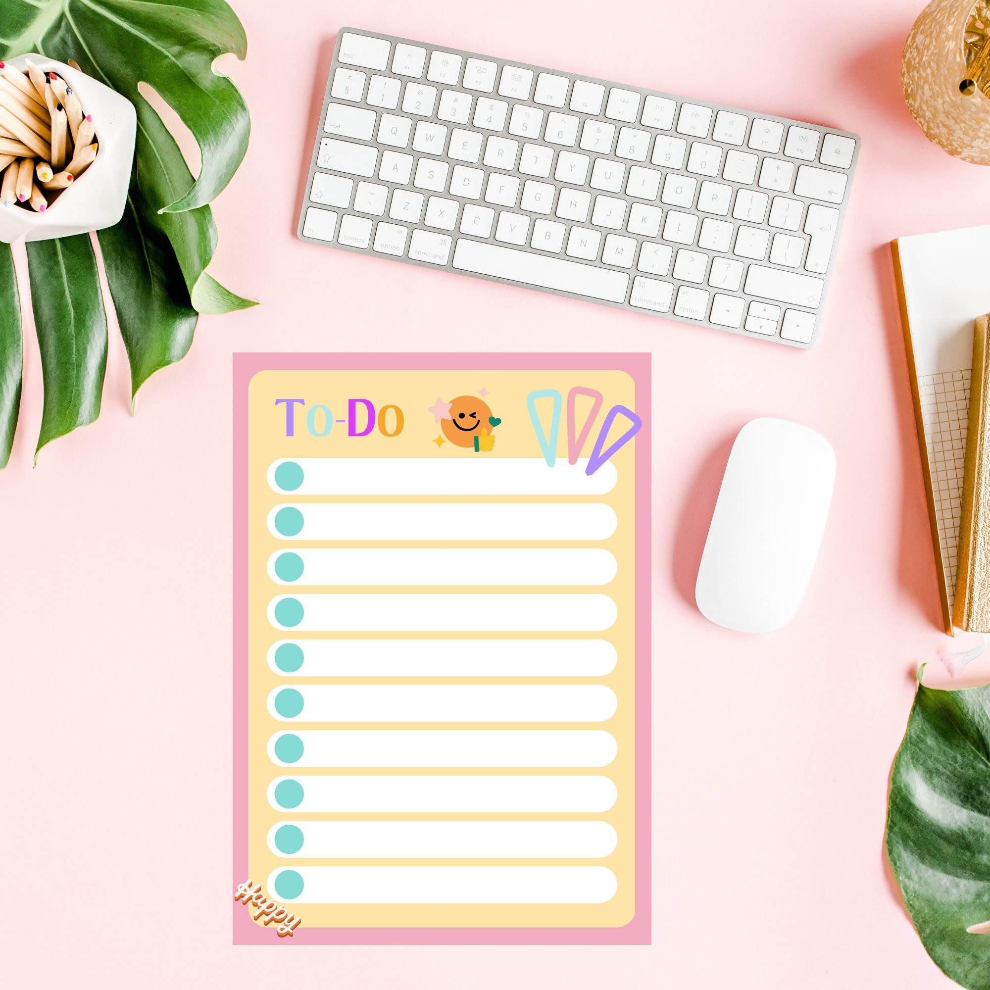 Happy to Do List/ 4 Printable to Do List/floral Vibes to Do List - Etsy