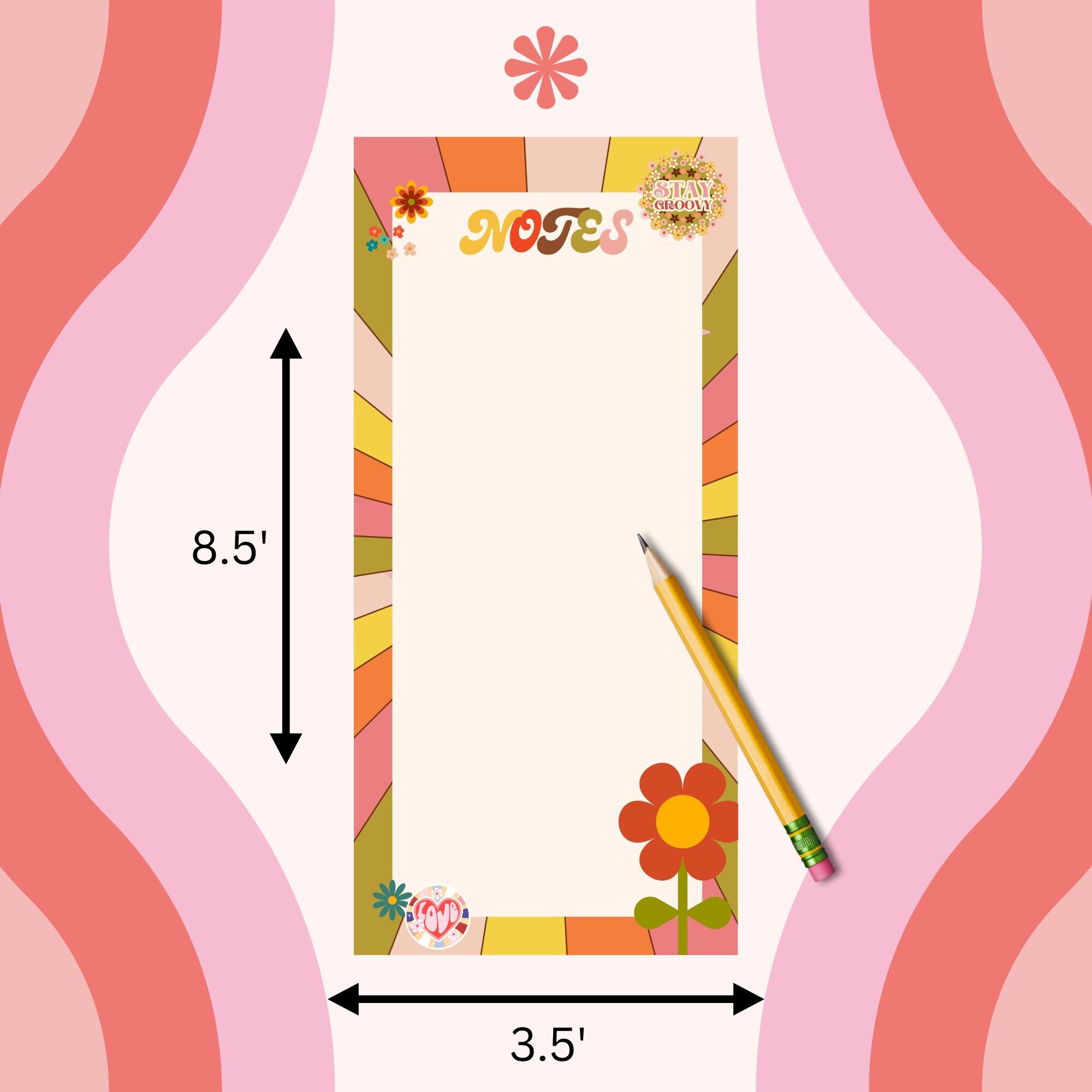 Printable Notes/ 60's Vibes Notes /4 Printable Notes - Etsy