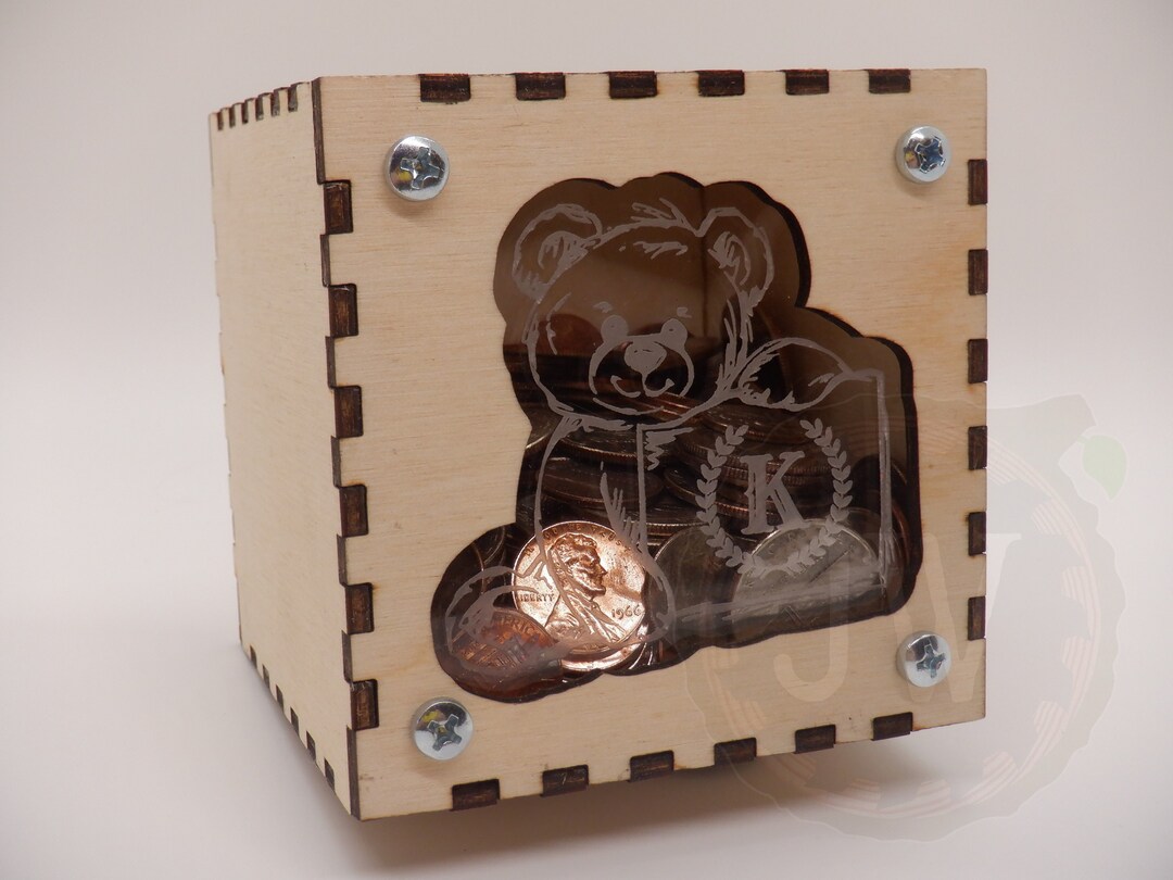 Custom Laser Engraved Change Box Piggy Bank Tip Jar - Etsy