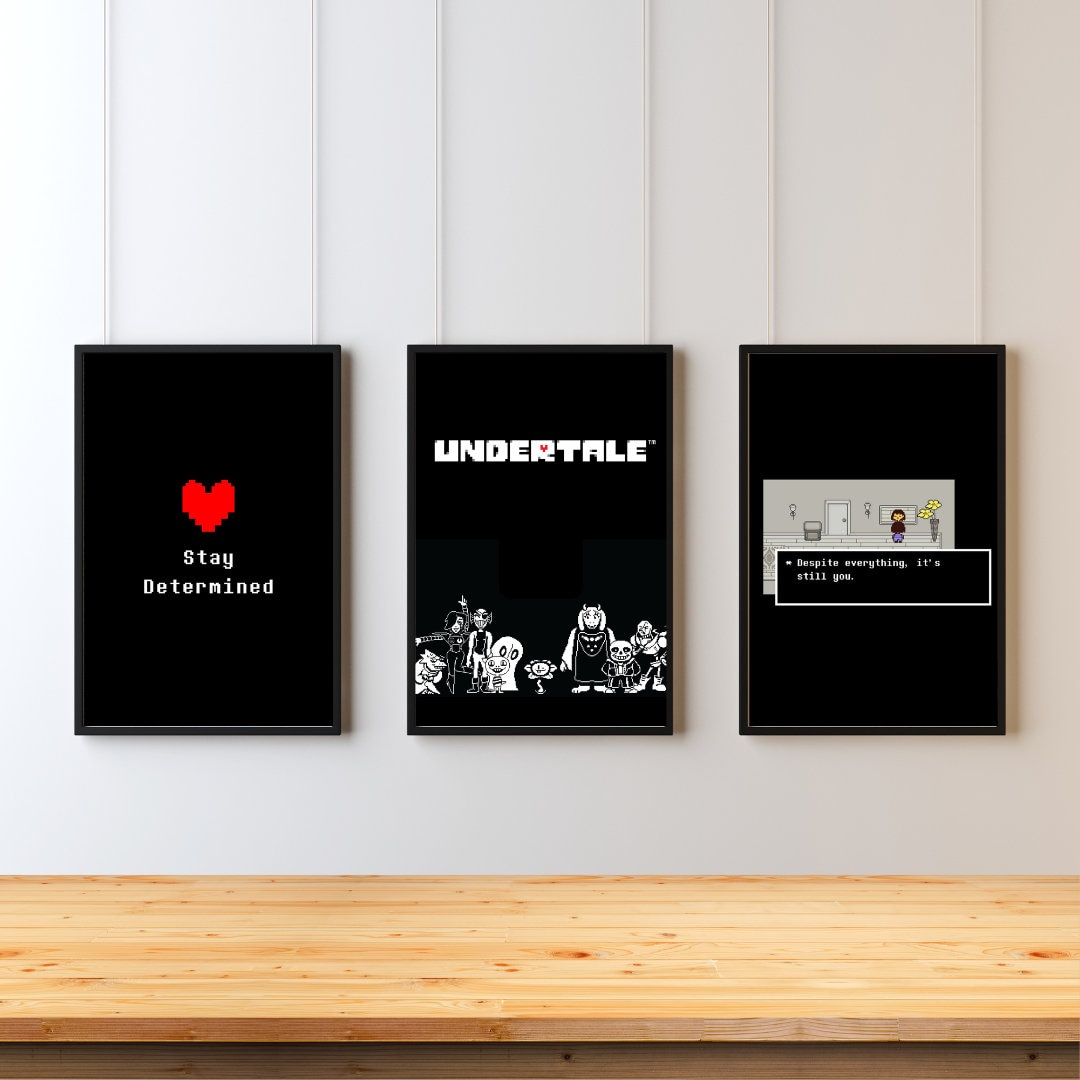 3 Undertale Wall Art, Undertale Wallpaper, Undertale Stay Determined ...