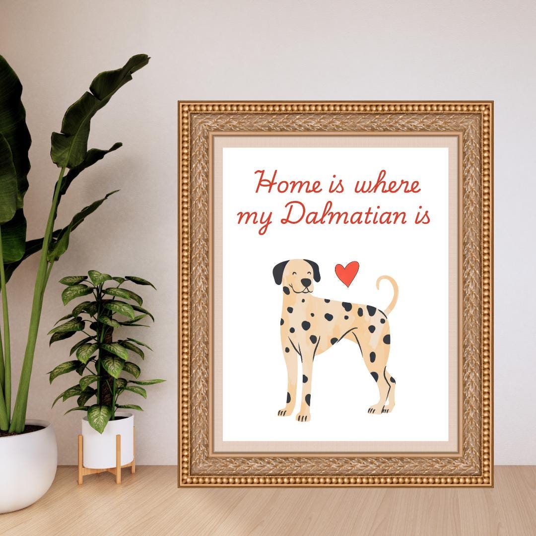 Dalmatian Home Decor, Dog Digital Print, Dalmatian Wall Art, Dalmatian ...