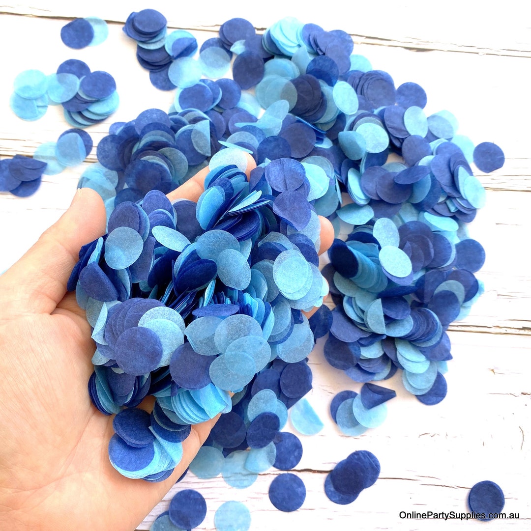 20g Tissue Paper Round Blue Confetti, Throwing Confetti, Baby Shower ...