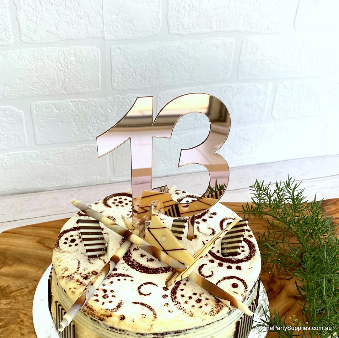 Number 13 Cake Topper, 13th Birthday Cake Decor, Thirteenth Birthday ...