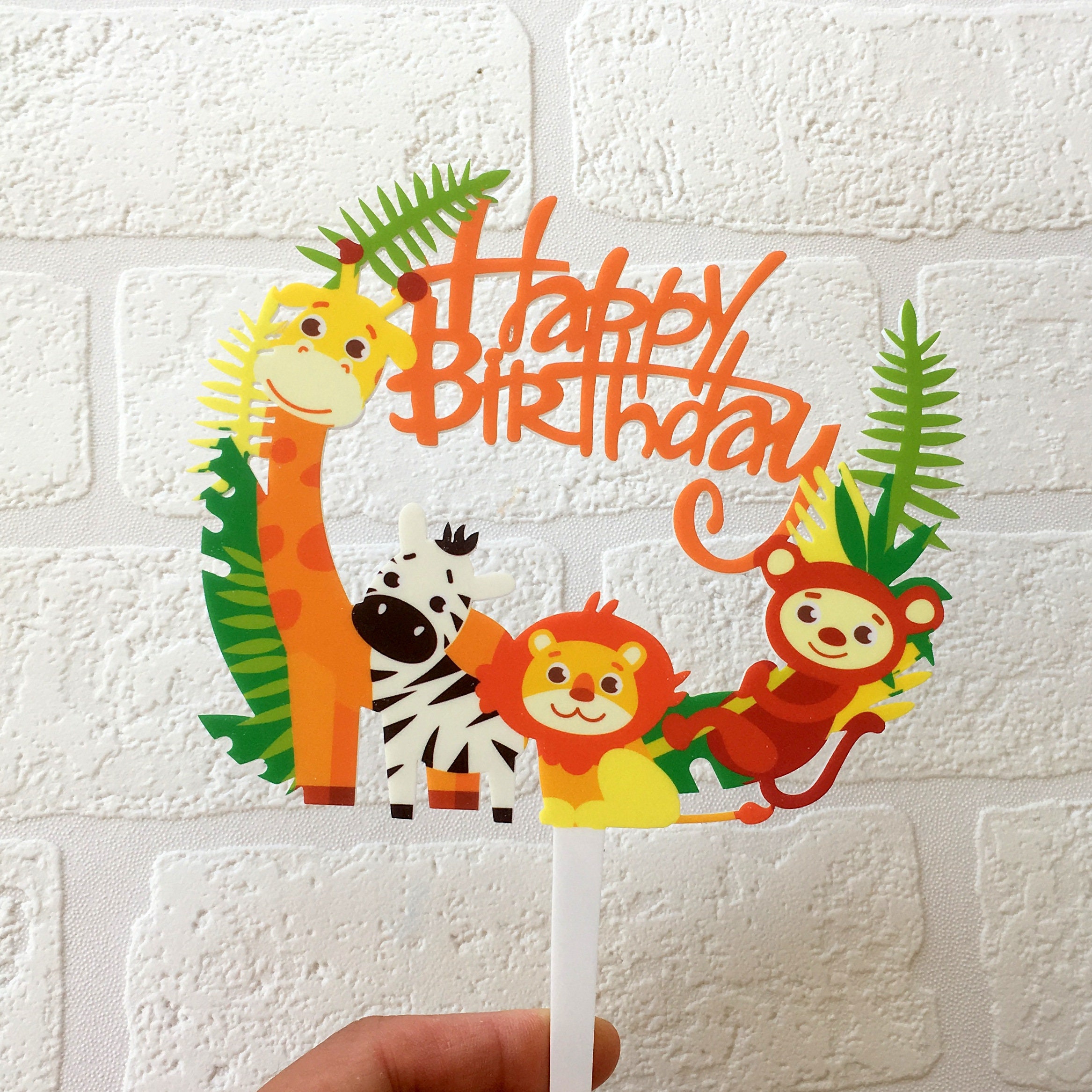 Acrylic Jungle Animals Cake Topper / Jungle Safari Cake Topper - Etsy