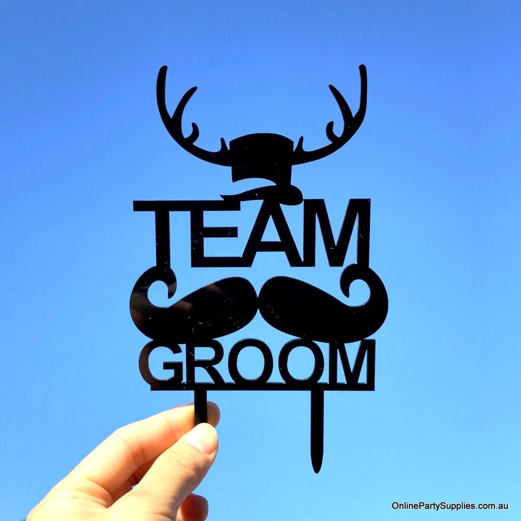 Black Team Groom Cake Topper Silhouette Deer Head Topper - Etsy