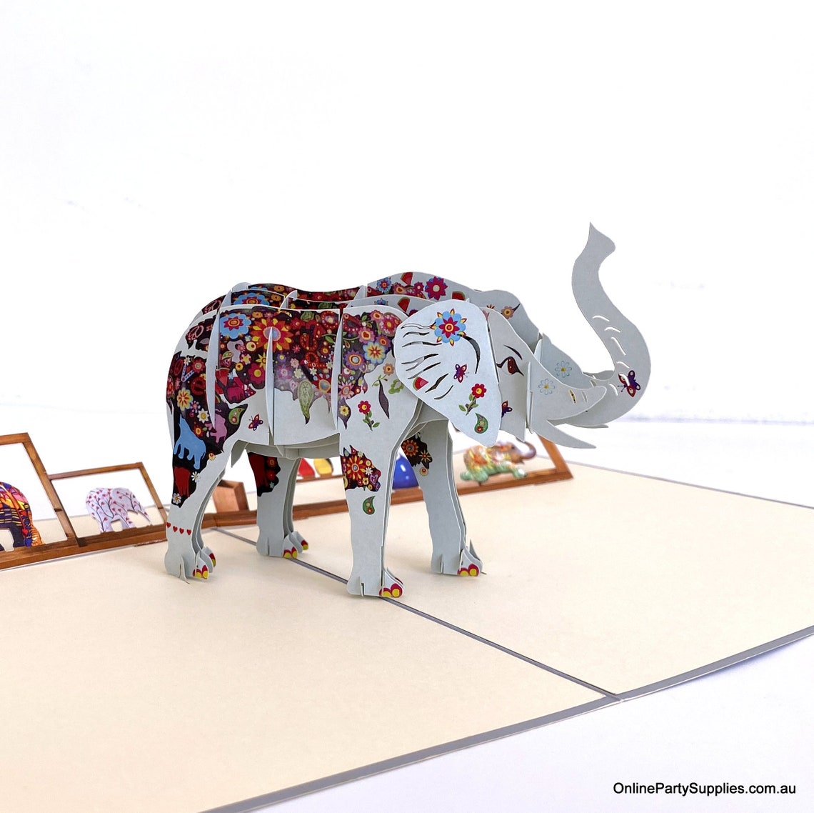 Elephant Pop Up Greeting Card 3D Card Jungle Animal Party | Etsy
