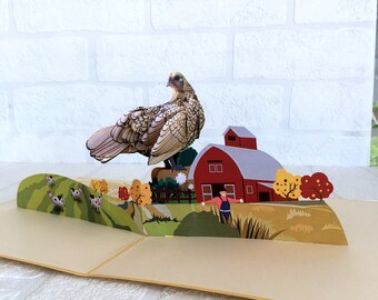 Chicken Pop up Card - Etsy