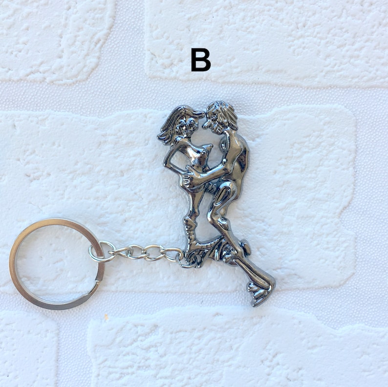 Mature Content Grey Metal Sex Couple Key Chain Erotic Key Etsy Uk