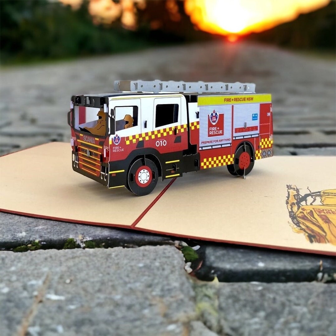 Handmade Fire Engine Pop up Card 3D Birthday Card Pop Out - Etsy