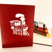 Red Steam Locomotive Pop up Card, Pop up Train Card, 3D Special Gift ...