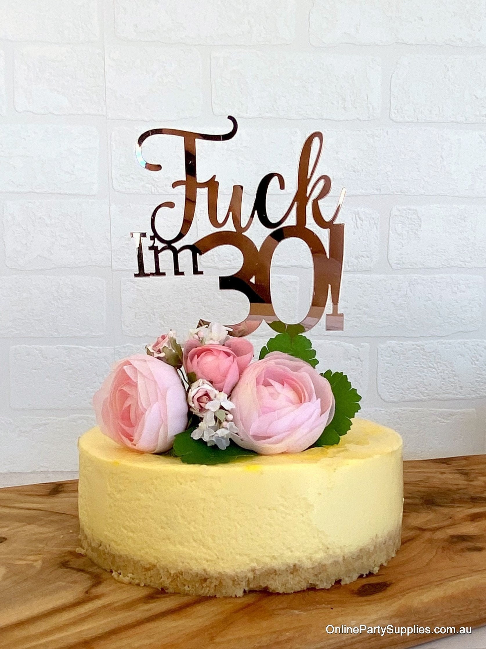 30 Birthday Celebrations Acrylic Gold Mirror Topper Birthday Cake ...