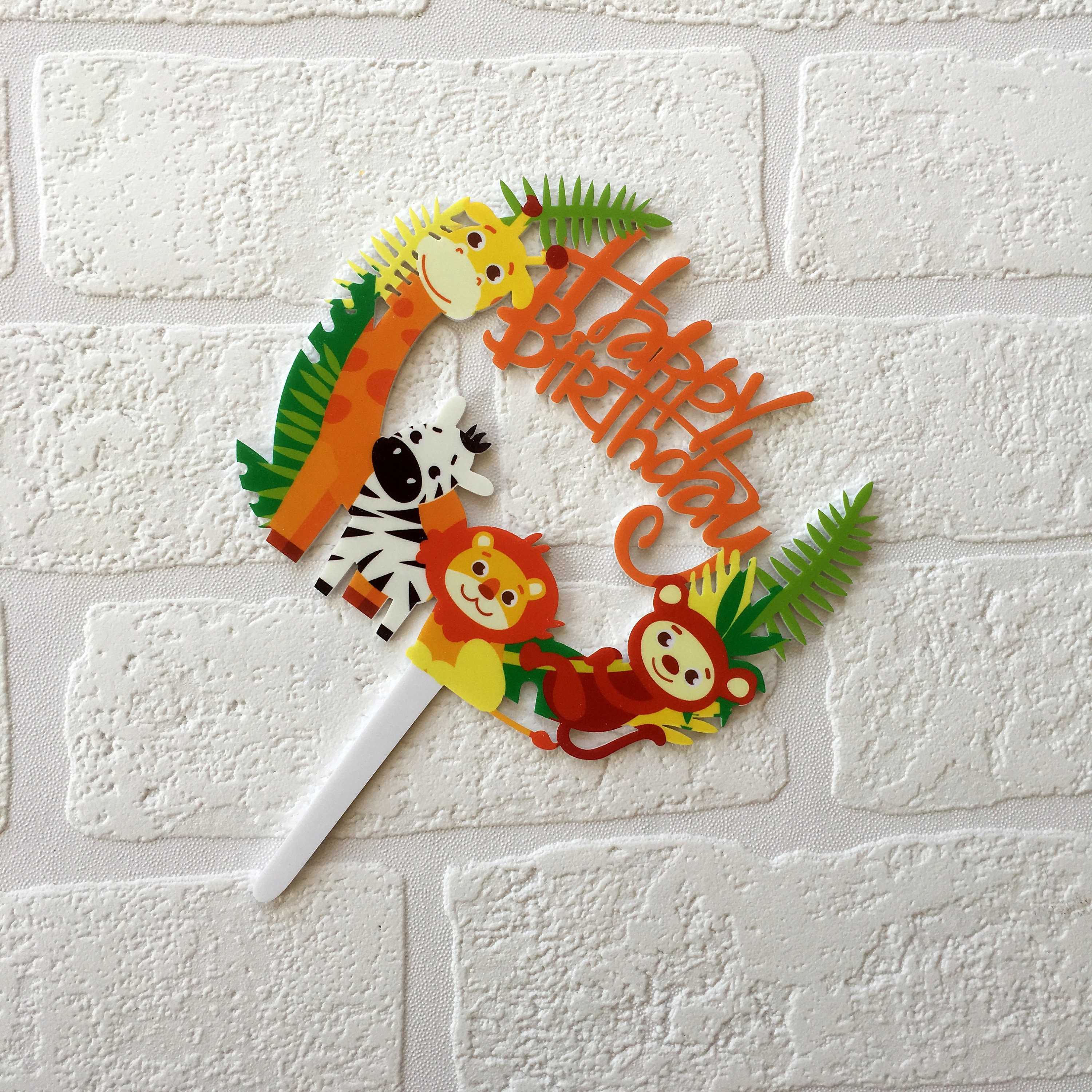 Acrylic Jungle Animals Cake Topper / Jungle Safari Cake Topper - Etsy
