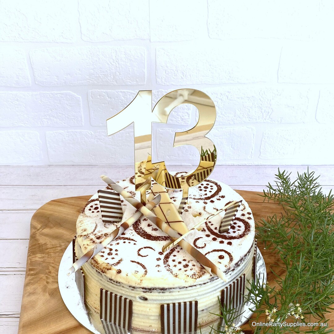 Number 13 Cake Topper 13th Birthday Cake Decor Thirteenth - Etsy